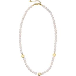 Firetti Damen Perlenkette &raquo;Schmuck Geschenk Silber 925 Halsschmuck Halskette Smiley&laquo; mit Perle (synth.) gold Perlen Silber 925 (Sterlingsilber), L: 45
