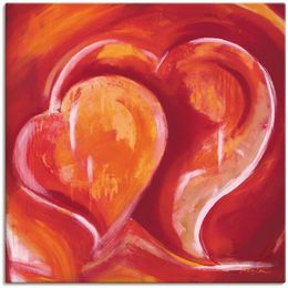 Artland Wandbild &raquo;Abstrakte Herzen - Rot&laquo; Herzbilder 1 Stk. tlg. als Leinwandbild, Poster in verschied. Gr&ouml;&szlig;en rot Leinwand B/H/T: 50cm x 50cm, Leinwandbild 