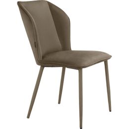 OTTO home Esszimmerstuhl &raquo;Koa&laquo; () 2 Stk.in Velourstoff, mit Sitz und R&uuml;cken gepolstert, Sitzh&ouml;he 49 cm braun Stoff B/H/T: 47cm x 87cm x 61cm, 2 Stk., 