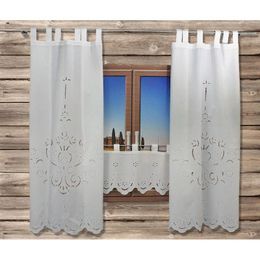 HOSSNER - ART OF HOME DECO Vorhang &raquo;Ortler&laquo; Schlaufen 1 Stk. tlg. wei&szlig; Baumwolle 240cm, Schlaufen, 90cm