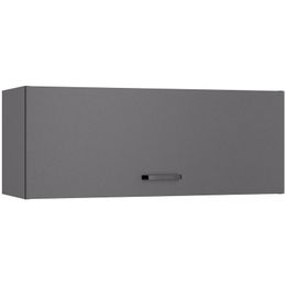 KOCHSTATION H&auml;ngeschrank &raquo;KS-Paula&laquo; 90 cm breit, 35 cm hoch, mit 1 Klappe mit Gasdruckd&auml;mpfer grau anthrazit, B/H/T: 90cm x 35,2cm x 34,9cm