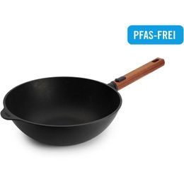 Woll Wok &raquo;MADE IN GERMANY - Eco Logic QXR Guss-Wok- und R&uuml;hrpfanne&laquo; Aluminiumguss 1 Stk. tlg. Diamond-QXR - Beschichtung schwarz &Oslash; 28cm + H&ouml;he 10cm