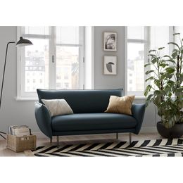 OTTO home 2-Sitzer &raquo;Stine&laquo; Besonderes Design durch Kissenoptik und Keder blau Struktur (100% Polyester);Struktur weich (85% Polyester/15% Nylon);