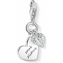 Thomas Sabo Damen Thomas Sabo Charm-Einh&auml;nger &raquo;Charm-Anh&auml;nger SOUL SISTERS&laquo; mit imit. T&uuml;rkis, Zirkonia (synth.) silber Einheitsgr&ouml;&szlig;e