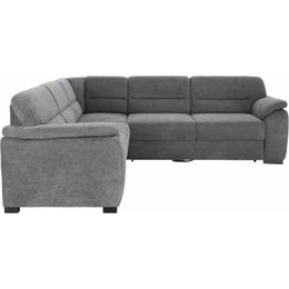 Sit & More sit&more Ecksofa &raquo;Montego L-Form, B: 255 cm&laquo; wahlweise mit Schlaffunktion und Schubkasten grau Luxus-Microfaser (90% Polyester, 10% Polyamid);Struktur