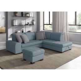 Sit & More sit&more Ecksofa &raquo;Luxor L-Form&laquo; wahlweise mit Schlaffunktion, Stauraum und Kopfteilverstellung blau Luxus-Microfaser ALTARA NUBUCK (100% Polyester);