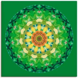 Artland Leinwandbild &raquo;Mandala II&laquo; Muster 1 Stk. tlg. auf Holzrahmen gespannt gr&uuml;n Leinwand B/H/T: 40cm x 40cm, Leinwandbild Muster quadratisch, 1 Stk.