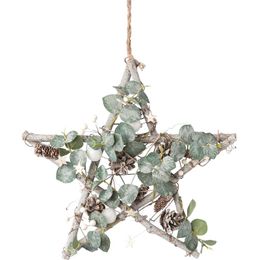 Creativ deco Dekostern &raquo;Weihnachtsstern, Weihnachtsdeko&laquo; auf Holzbasis, H&auml;ngedekoration gr&uuml;n Holzwerkstoff &Oslash; 40cm