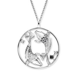 Engelsrufer Damen Kette mit Anh&auml;nger &raquo;Yin Yang Fisch&laquo; Made in Germany - mit Zirkonia (synth.) silber Silber 925 (Sterlingsilber), L: 50 B: 1,42mm