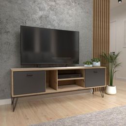 FORTE Lowboard &raquo;NeyleTV-Board, TV-Schrank&laquo; Breite ca. 163 cm schwarz Dekorfolie, Holzwerkstoff B/H/T: 163,1cm x 58cm x 41,5cm, 2 Stk.