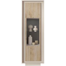 Home Affaire Vitrine &raquo;Sky, B/H 67/197 cm, Vitrinenschrank/Standvitrine/Glasvitrine, 1 T&uuml;r&laquo; Softclosing, Korpus & Front 22 mm stark, Rahmen-Optik beige