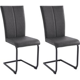 Home Affaire Freischwinger &raquo;Nils&laquo; (Set) 2 Stk.Stuhl belastbar bis 120 Kg, Gestell Metall im Chrom-Look oder Schwarz grau Holzwerkstoff, Metall, 