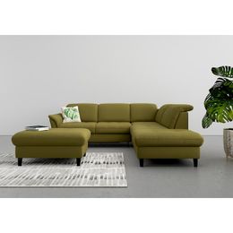 Sit & More sit&more Ecksofa &raquo;Maggiore L-Form&laquo; wahlweise mit Kopfteilverstellung, Schlaffunktion und Stauraum gr&uuml;n 98% Polyester, 2% Polyamid B/H/T: 261cm x 224cm