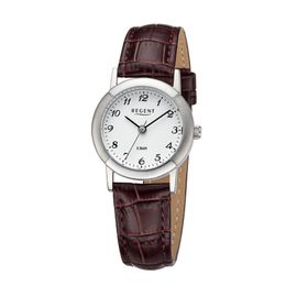 Regent Uhren Regent Damen Quarzuhr Armbanduhr, Damenuhr, Lederarmband, analog braun Einheitsgr&ouml;&szlig;e