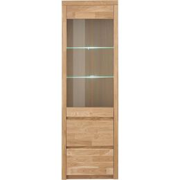 OTTO home Vitrine &raquo;SILKEBORG75, T&uuml;r mit Glaseinsatz, T&uuml;ranschlag wechselbar rechts/links.&laquo; B/T/H: 60/35/190cm, Eiche teilmassiv ge&ouml;lt, 5 F&auml;cher, 
