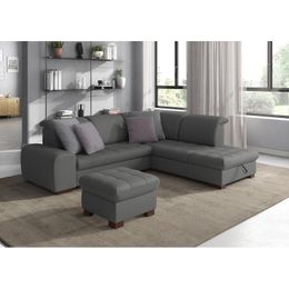 Sit & More sit&more Ecksofa &raquo;Luxor L-Form&laquo; wahlweise mit Schlaffunktion, Stauraum und Kopfteilverstellung grau Luxus-Microfaser ALTARA NUBUCK (100% Polyester);
