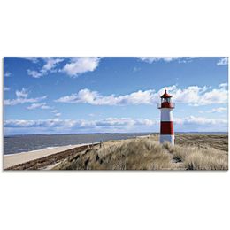 Artland Glasbild &raquo;Leuchtturm Sylt&laquo; Geb&auml;ude 1 Stk. tlg. in verschiedenen Gr&ouml;&szlig;en blau B/H/T: 100cm x 50cm, Glasbild Geb&auml;ude, 1 Stk.