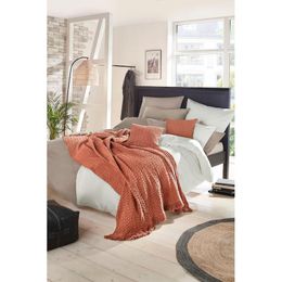 Primera Wohndecke &raquo;Struktur&laquo; mit besonderem Zweiton-Look, Kuscheldecke rot Baumwolle B/L: 150cm x 200cm
