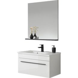 Home Affaire Badm&ouml;bel-Set &raquo;Cantara, Bad im modernen Design, 2-teiliges Badezimmer&laquo; Set, 2 Stk. tlg. wei&szlig; Einheitsgr&ouml;&szlig;e