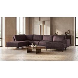 OTTO home Wohnlandschaft &raquo;OLAND Luxus-Microfaser U-Form, XXL, B: 345 cm, Skandi-Design&laquo; U-Form, 345 cm, Wellenunterfederung, Skandi-Design, Metallf&uuml;&szlig;e