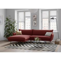OTTO home Ecksofa &raquo;Stine L-Form&laquo; Besonderes Design durch Kissenoptik und Keder rot Struktur (100% Polyester);Struktur weich (85% Polyester/15% Nylon);