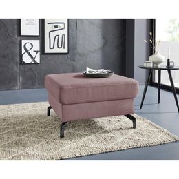 Sit & More sit&more Hocker &raquo;Percy&laquo; Fu&szlig;h&ouml;he 12 cm, wahlweise mit unterschiedlichen Fu&szlig;farben lila B/H/T: 72cm x 43cm x 72cm, Luxus-Microfaser Paris,mit schwarzem 