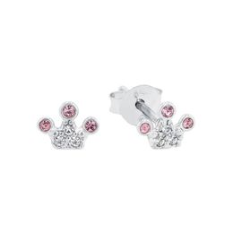 Prinzessin Lillifee Damen Paar Ohrstecker &raquo;Krone&laquo; mit Glasstein rosa Silber 925 (Sterlingsilber)