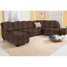 Home Affaire Wohnlandschaft &raquo;Camelita, viel Platz, bequem und zeitlos, Breite 289cm, U-Form&laquo; wahlweise mit Bettfunktion braun B/H/T: 289cm x 86cm x 