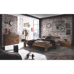 Hasena Bettgestell &raquo;San Luca&laquo; mit Massivholzkopfteil, Fu&szlig;h&ouml;he 20cm braun Liegefl&auml;che L&auml;nge B: 200cm x 140cm, zerlegt, H&ouml;he Bett: 67cm H&ouml;he Bettseite: 