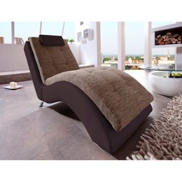Home Affaire Relaxliege &raquo;Vengo 2, moderne Solit&auml;r Relaxpolsterliege, bequem und elegant&laquo; mit Kopfkissen, Mattenoptik auf Korpus braun B/H/T: 70cm x 