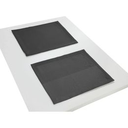 Adam Platzset &raquo;Uni Collection Light&laquo; schwarz Obermaterial: 100% Baumwolle B/L: 30cm x 40cm, 2 Stk., Bio-Baumwolle, eckig