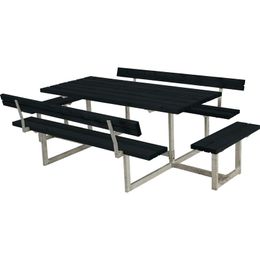 Plus Garten-Essgruppe &raquo;&raquo;Basic&laquo; Kombim&ouml;bel + Anbau und 2 R&uuml;ckenlehnen&laquo; 1 Stk. tlg. 260x184x75/45 cm schwarz B/H/T: 184cm x 75cm x 260cm