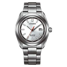 Citizen Herren Quarzuhr Armbanduhr, Solar, Herrenuhr, analog, Big Date silber Einheitsgr&ouml;&szlig;e