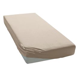 Elegante Spannbettlaken &raquo;Mako-Jersey&laquo; in hochwertiger Qualit&auml;t mit Elasthan-Anteil beige Mako-Jersey, Obermaterial: 97% Baumwolle, 3% Elasthan 1 Stk., Mako-