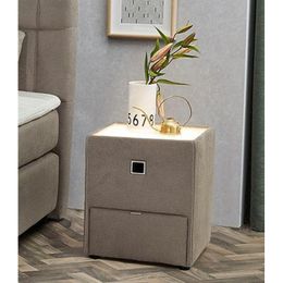 Jockenh&ouml;fer Nachtkonsole &raquo;Lancy&laquo; mit LED-Beleuchtung braun Glas, Holzwerkstoff B/H/T: 42,5cm x 53cm x 45cm, 1 Stk.