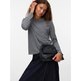V&eacute;ro Moda Vero Moda Damen Langarmshirt &raquo;VMPAULINA LS T-SHIRT GA JRS NOOS&laquo; Baumwolle, regular fit grau XS