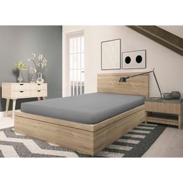 SETEX Spannbettlaken &raquo;GOTS Feinbiber Spannbettlaken&laquo; aus zertifizierter Bio-Baumwolle grau Feinbiber, Obermaterial: 100% Baumwolle B/L: 160cm x 200cm,