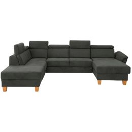 OTTO home Wohnlandschaft &raquo;Conville U-Form&laquo; Kopfteilverstellung wahlweise mit Schlaffunktion und Bettkasten grau 100% Polyester B/H/T: 322cm x 84cm x 