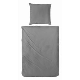 Primera Bettw&auml;sche &raquo;Edelflanell-Bettw&auml;sche Smooth&laquo; 2 Stk. im nat&uuml;rlichen Uni Style grau Edel-K&ouml;per-Flanell, Obermaterial: 100% Baumwolle B/L: 135cm x 200cm, 1