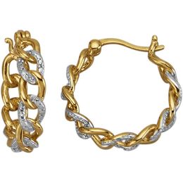Firetti Damen Paar Creolen &raquo;Schmuck Geschenk Silber 925 Ohrschmuck Ohrringe Kette Bicolor&laquo; mit Diamant silber 20mm, 0,02 P3 = leicht erkennbare 