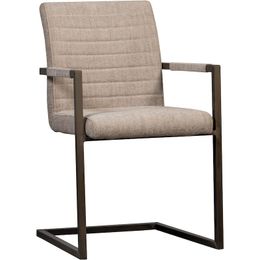Woood Esszimmerstuhl &raquo;Bas&laquo; (Set) 2 Stk.Freischwinger, gepolstert, Breite 54 cm, Metallgestell beige B/H/T: 54cm x 87cm x 62cm, 2 Stk.