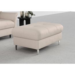 Sit & More sit&more Hocker &raquo;Marano&laquo; mit Stauraum beige 100% Polyester B/H/T: 102cm x 43cm x 67cm, Luxus-Microfaser ALTARA NUBUCK ,mit Stauraum,Fu&szlig;farbe: Nickel 