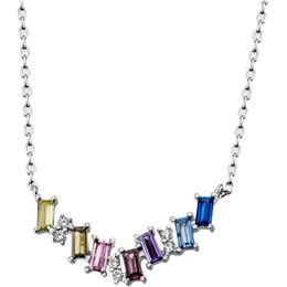 Firetti Damen Kette mit Anh&auml;nger &raquo;Schmuck Geschenk Silber 925 Halsschmuck Halskette Collier Regenbogen&laquo; mit Zirkonia (synth.) bunt Silber 925 (