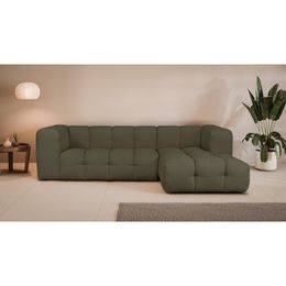LeGer Home by Lena Gercke Ecksofa &raquo;TALISHA L-Form Designersofa, moderne Steppung, B/T/H: 276/178/75 cm&laquo; aufwendig gepolstert, hoher Sitzkomfort gr&uuml;n 