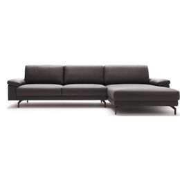 Creation BY ROLF BENZ Ecksofa &raquo;CR.450 elegantes Designsofa mit hohem Sitzkomfort&laquo; grau B/H/T: 274cm x 95cm x 178cm, Leder OSKAR, Recamiere rechts