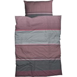 CASATEX Bettw&auml;sche &raquo;Orsa&laquo; 2 Stk. klassisches Dessin lila Satin, Obermaterial: 100% Baumwolle B/L: 135cm x 200cm, 1 Stk., 1 Stk., Satin, B/L: 80cm x 