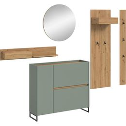 Home Affaire Garderoben-Set &raquo;EVRID, 5-teilig, Breite 236 cm, individuell stellbar & erweiterbar&laquo; best. aus.: Wandboard, Kommode, Spiegel, 