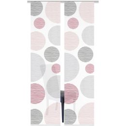 Vision S Schiebegardine &raquo;2ER SET BORDEN&laquo; Paneelwagen 2 Stk. tlg. HxB: 260x60, Schiebevorhang 2er Set Digitaldruck rosa Polyester 260cm, Paneelwagen, 60cm