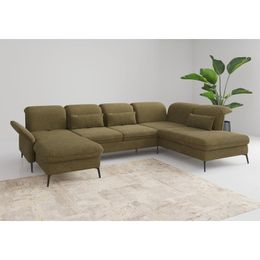 Sit & More sit&more Wohnlandschaft &raquo;Emely, inkl. Sitztiefenverstellung&laquo; wahlweise mit Schlaffunktion,Bettkasten,Kopf- & Armteilverstellung gr&uuml;n 100% Polyester B/