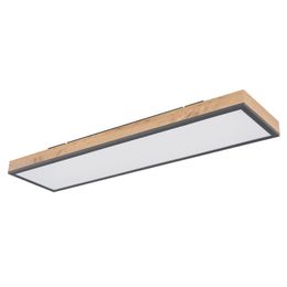 Globo LIGHTING LED Deckenleuchte &raquo;DORO&laquo; LED-Modul 1 Stk. warmwei&szlig; - kaltwei&szlig; Rechteckige Deckenlampe, 3000 Kelvin, Wohnzimmer grau 1, H: 7,8cm, 1 Stk.